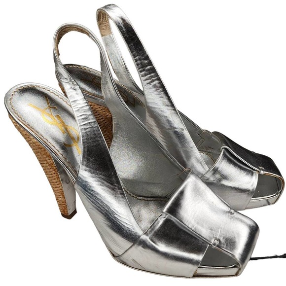 Yves Saint Laurent | Shoes | Ysl Yves Saint Laurent Sino 5 Silver ...